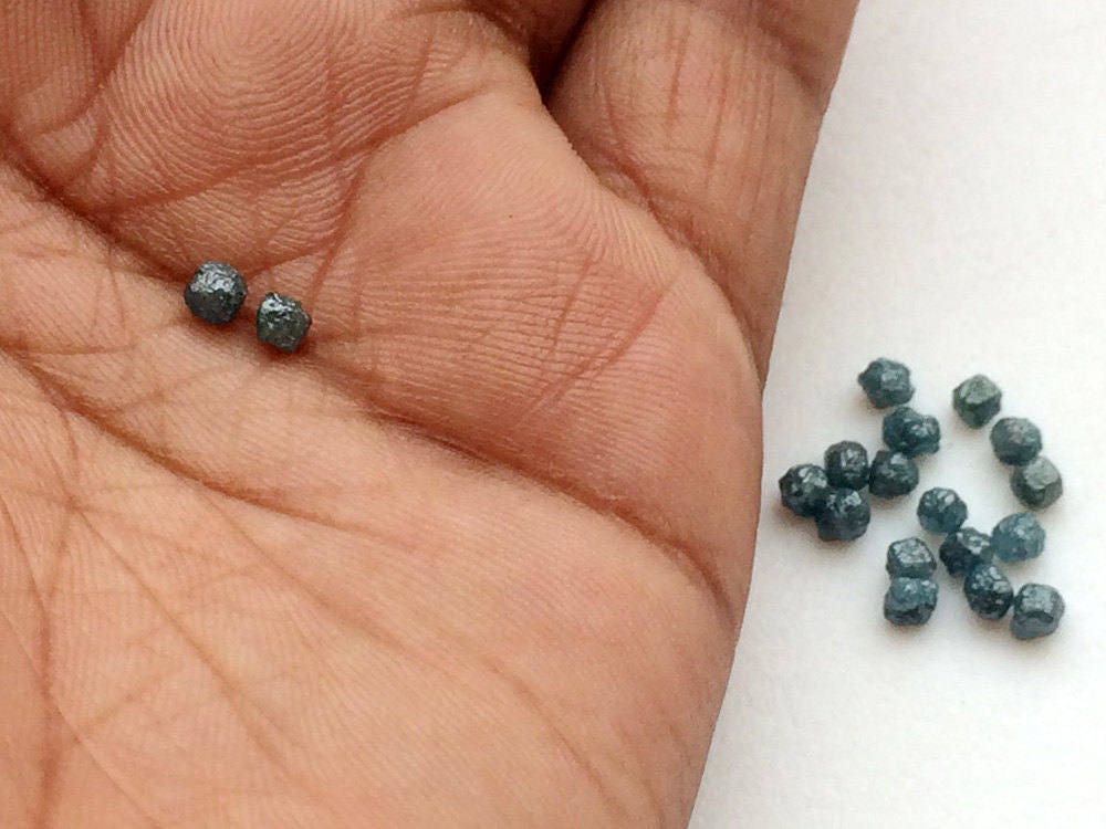 3.5-4mm Blue Raw Diamond Blue Rough Diamond Rough Diamond | Etsy