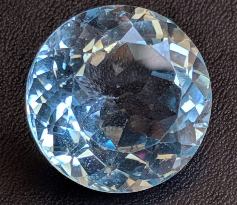 15mm Natural Blue Topaz Round Cut Stone Loose Gemstone Sparkling ...