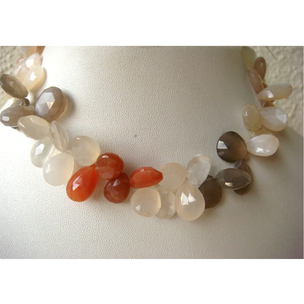 8x12mm Multi Moonstone Faceted Pear Beads, Multi Moonstone Faceted ...