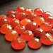 11-14mm Carnelian Orange Chalcedony Checker Cut Cabochons, Orange Flat ...