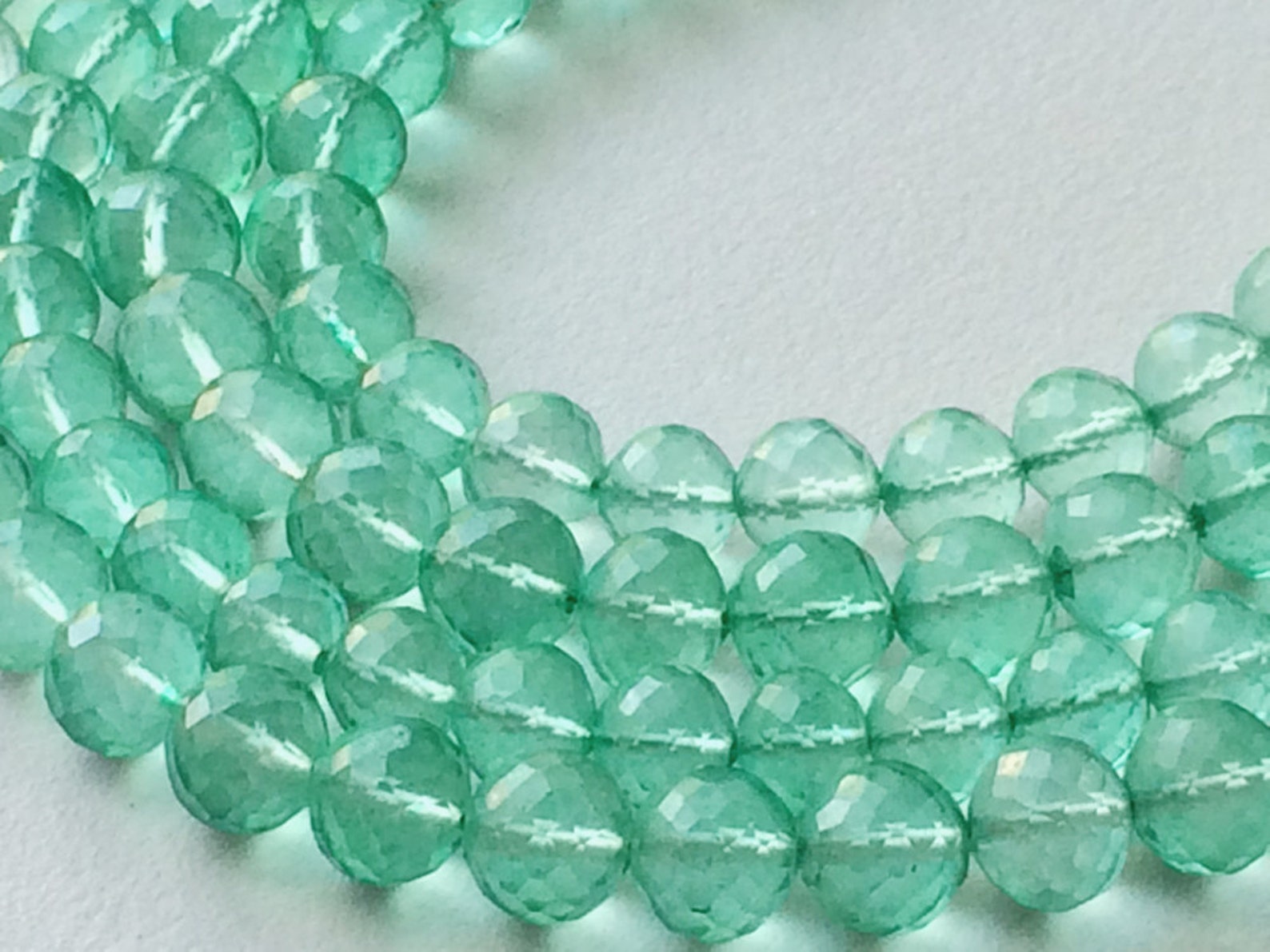 7-8mm Light Emerald Green Color Coated Crystal Quartz Faceted | Etsy