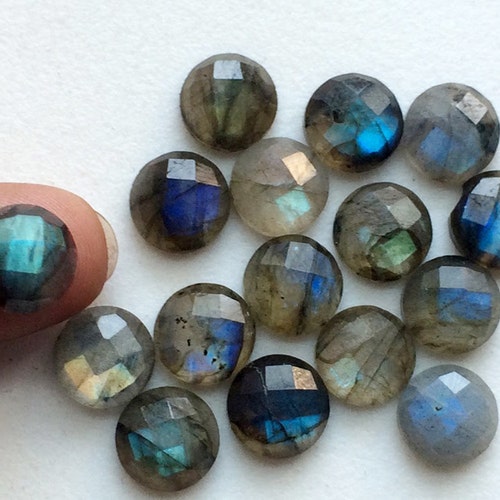 10mm Labradorite Rose Cut Round Flat Back Cabochons - Etsy