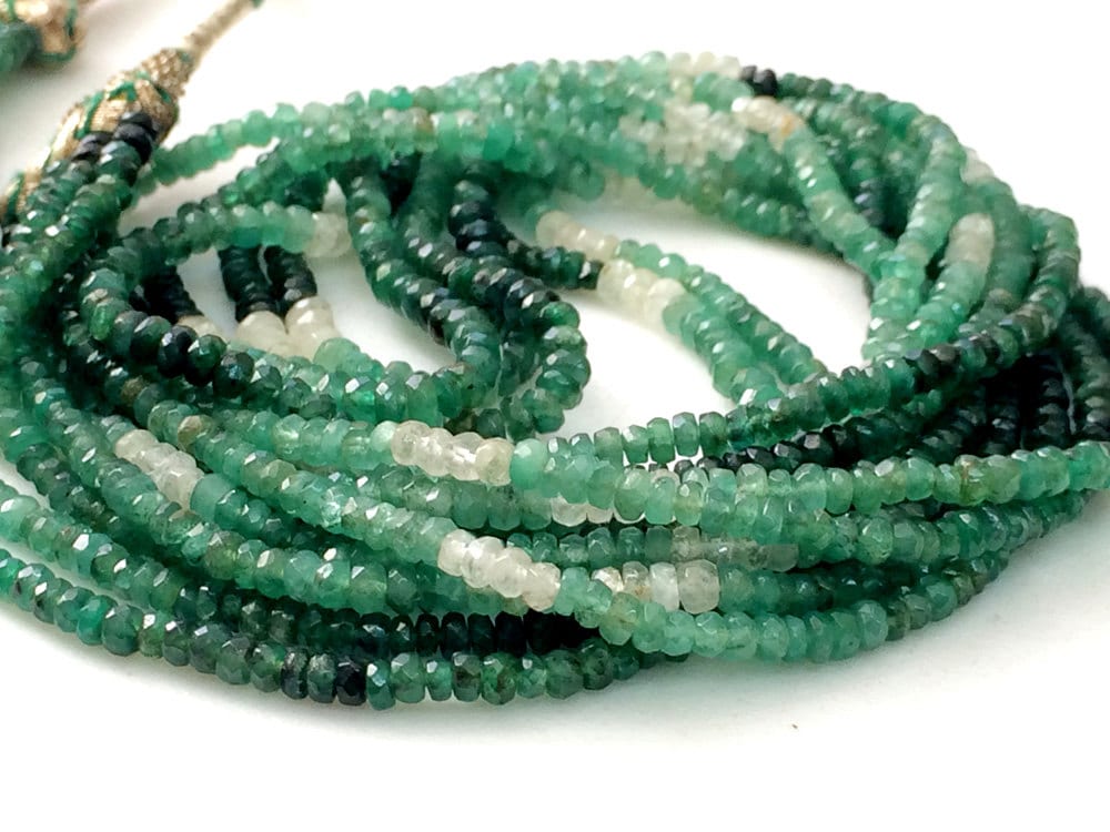 2.5-3mm Emerald Beads, Natural Emerald Faceted Rondelle Beads, 9 Inches ...