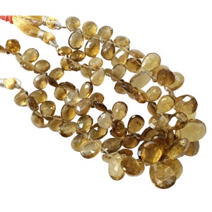 7x11mm to 17x12mm Beer Quartz Beads, Beer Quartz Faceted Pear Briolette ...