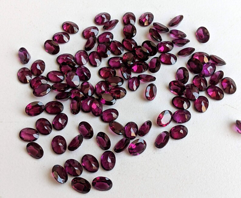 6x8mm Rhodolite Garnet Oval Cut Stones Natural Garnet Faceted | Etsy