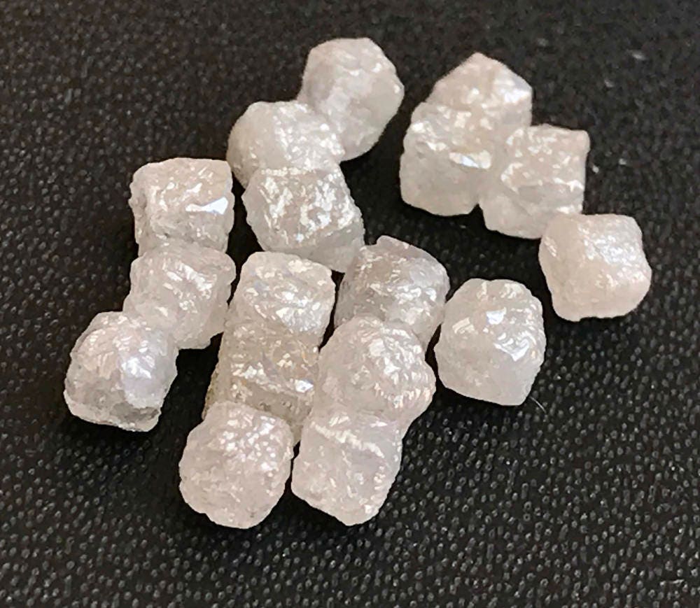 2-3mm White Grey Diamond Rough Cubes, Natural White Raw Loose Diamond ...