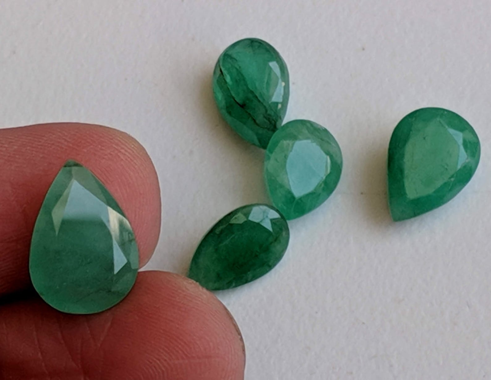 7.3x9.5mm-9x12.5mm Emerald Pear Shape Cut Stones Natural - Etsy