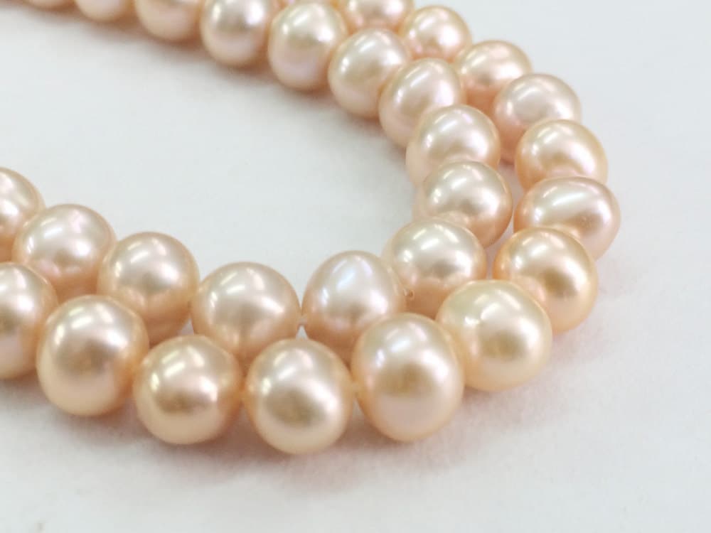7-7.5mm Peach Color Pearls Natural Fresh Water Round Pearls - Etsy