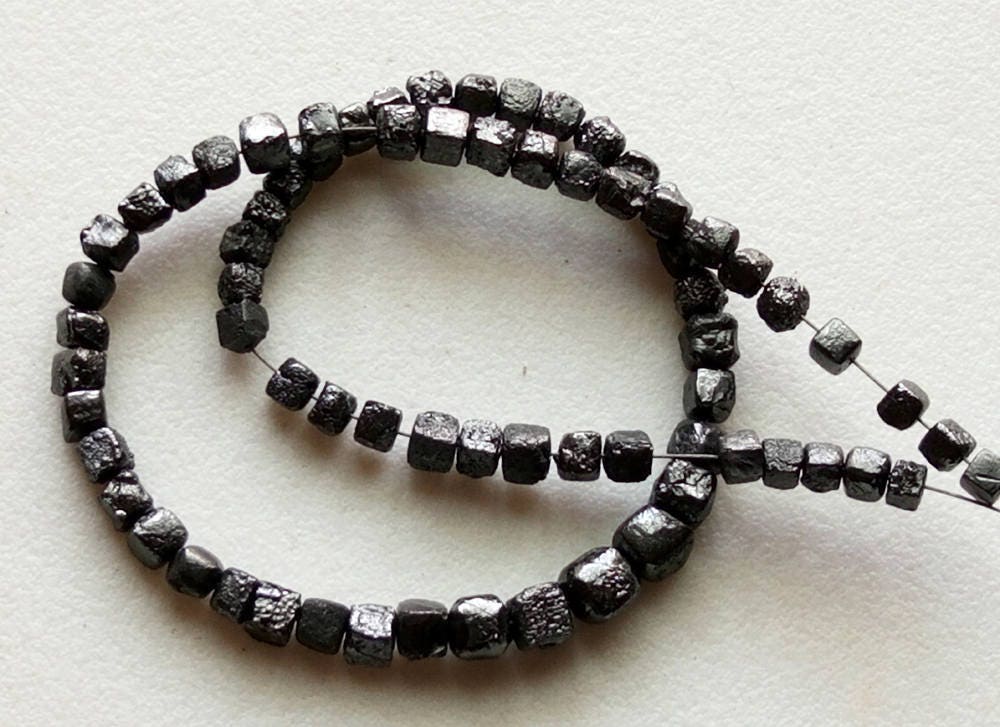 3-4mm Black Diamond Box Cubes Black Drilled Rough Diamond | Etsy