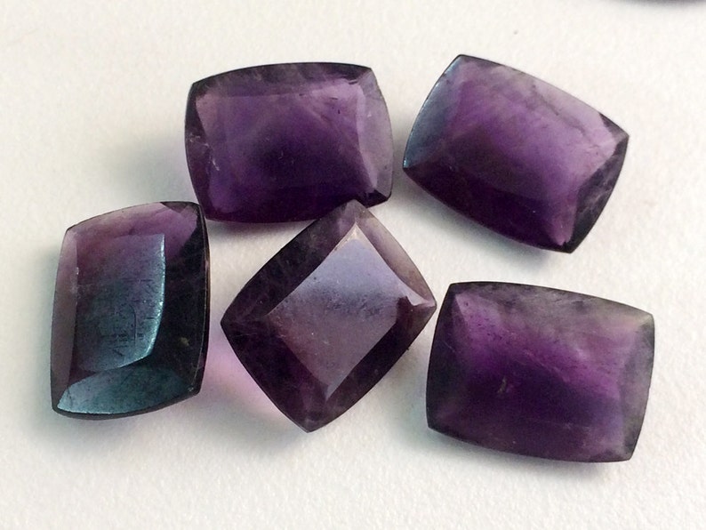 15x20mm Amethyst Stones Rectangle Table Cut Faceted Amethyst - Etsy
