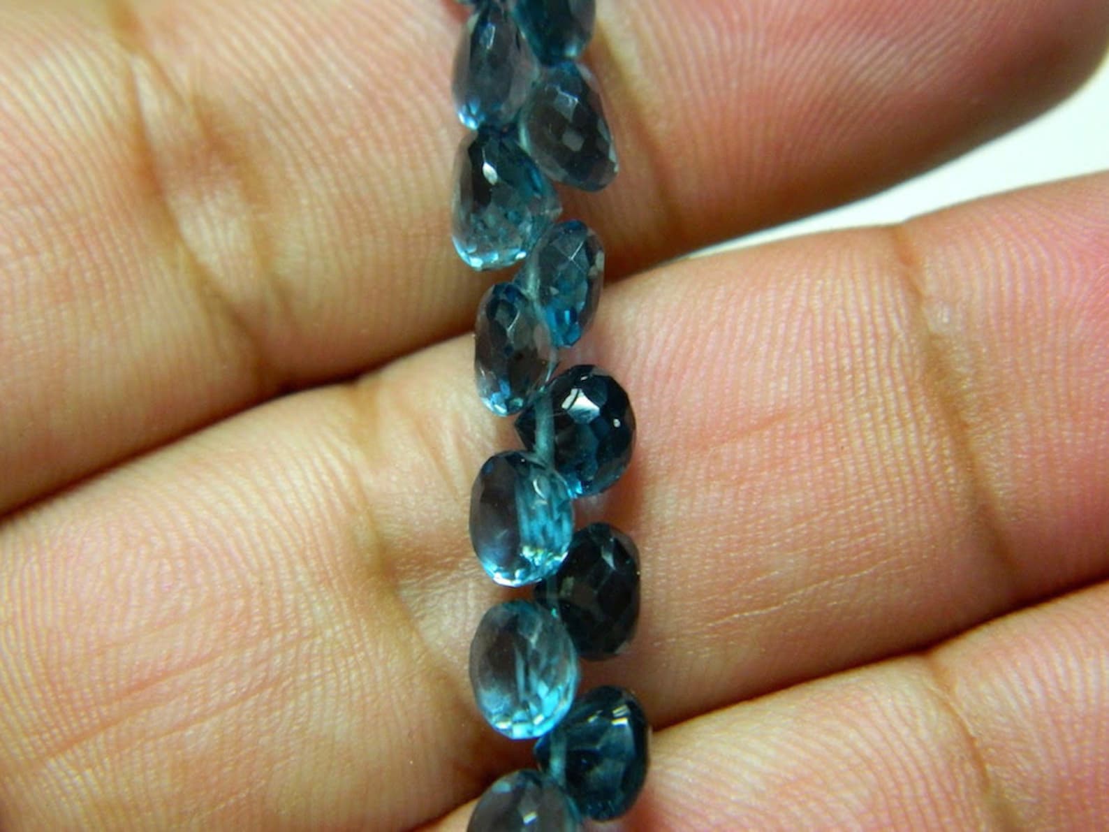 7mm London Blue Topaz Beads Faceted Onion Briolette Beads - Etsy