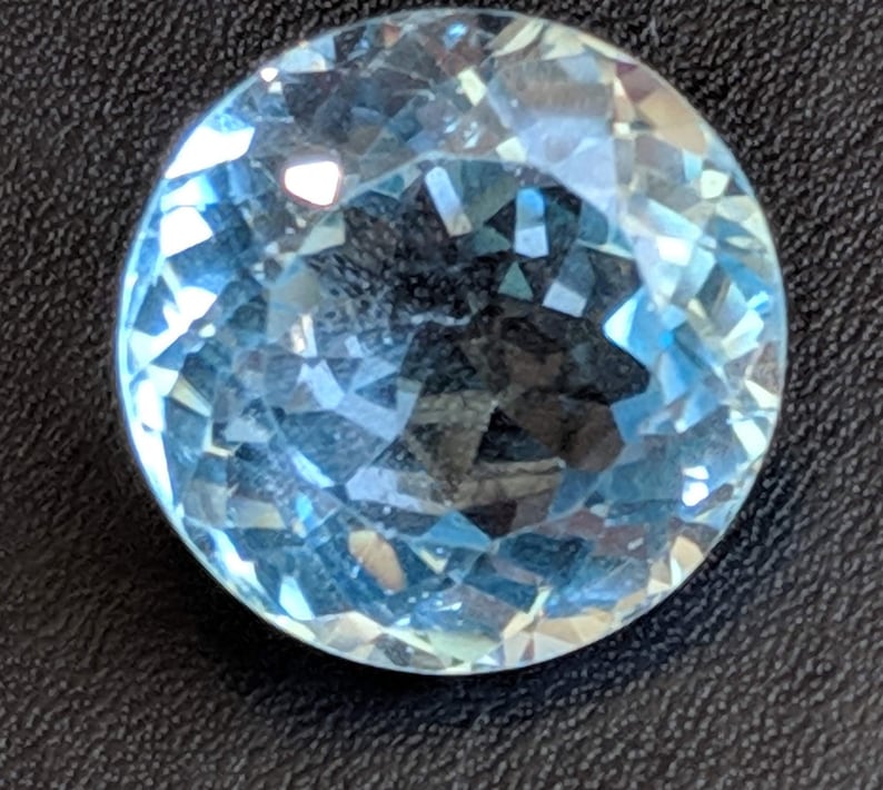15mm Natural Blue Topaz Round Cut Stone Loose Gemstone Sparkling ...