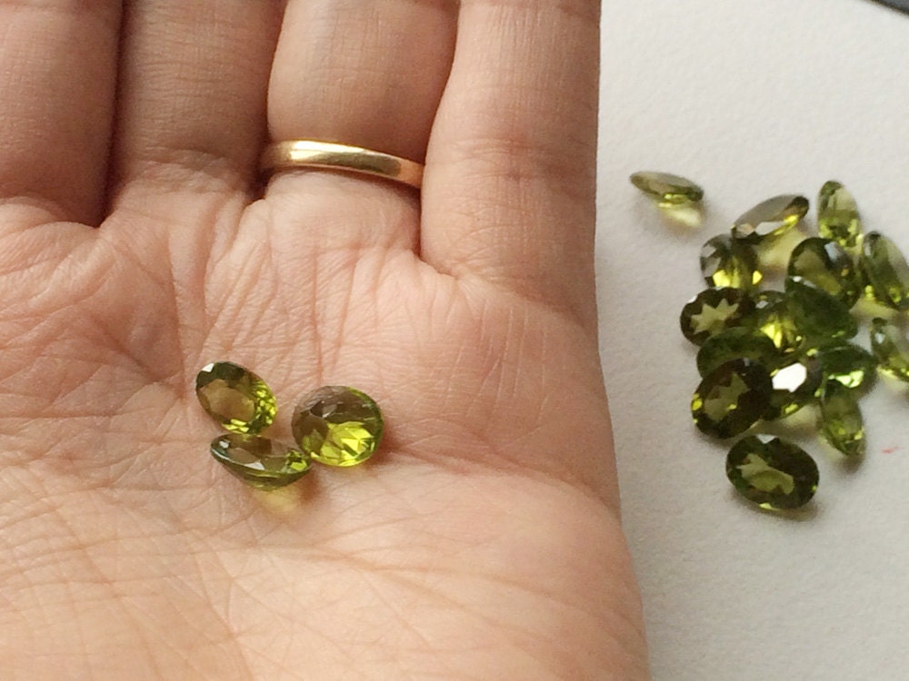 4x6mm Peridot Oval Cut Stone Natural Faceted Oval Full Cut - Etsy