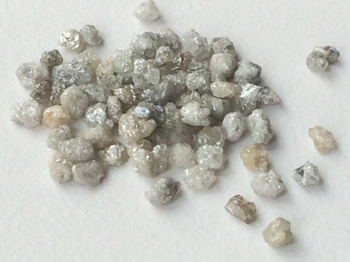 2-5mm Sparkling Grey Rough Diamond Grey Raw Diamond Uncut | Etsy