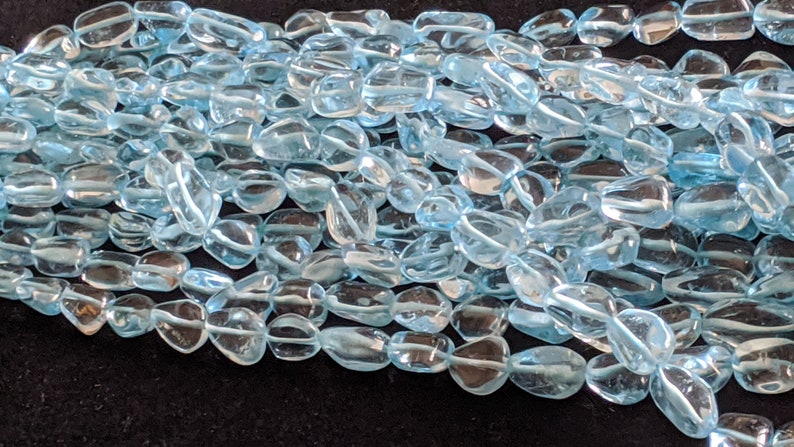 10-12mm Blue Topaz Beads, Natural Blue Topaz Plain Free Form Shape ...