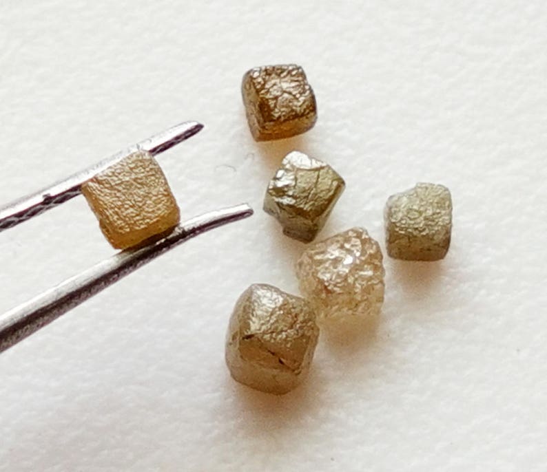 2-2.5mm Yellow Diamond Rough Cubes, Natural Yellow Raw Diamond, Loose ...