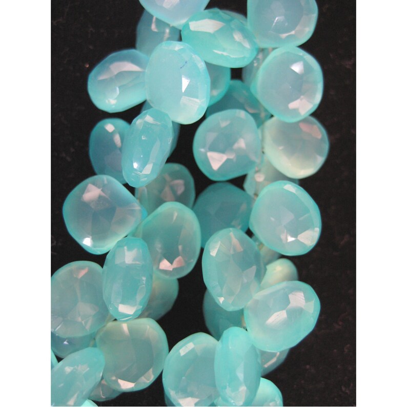 8-10mm Aqua Chalcedony Faceted Heart Aqua Chalcedony - Etsy