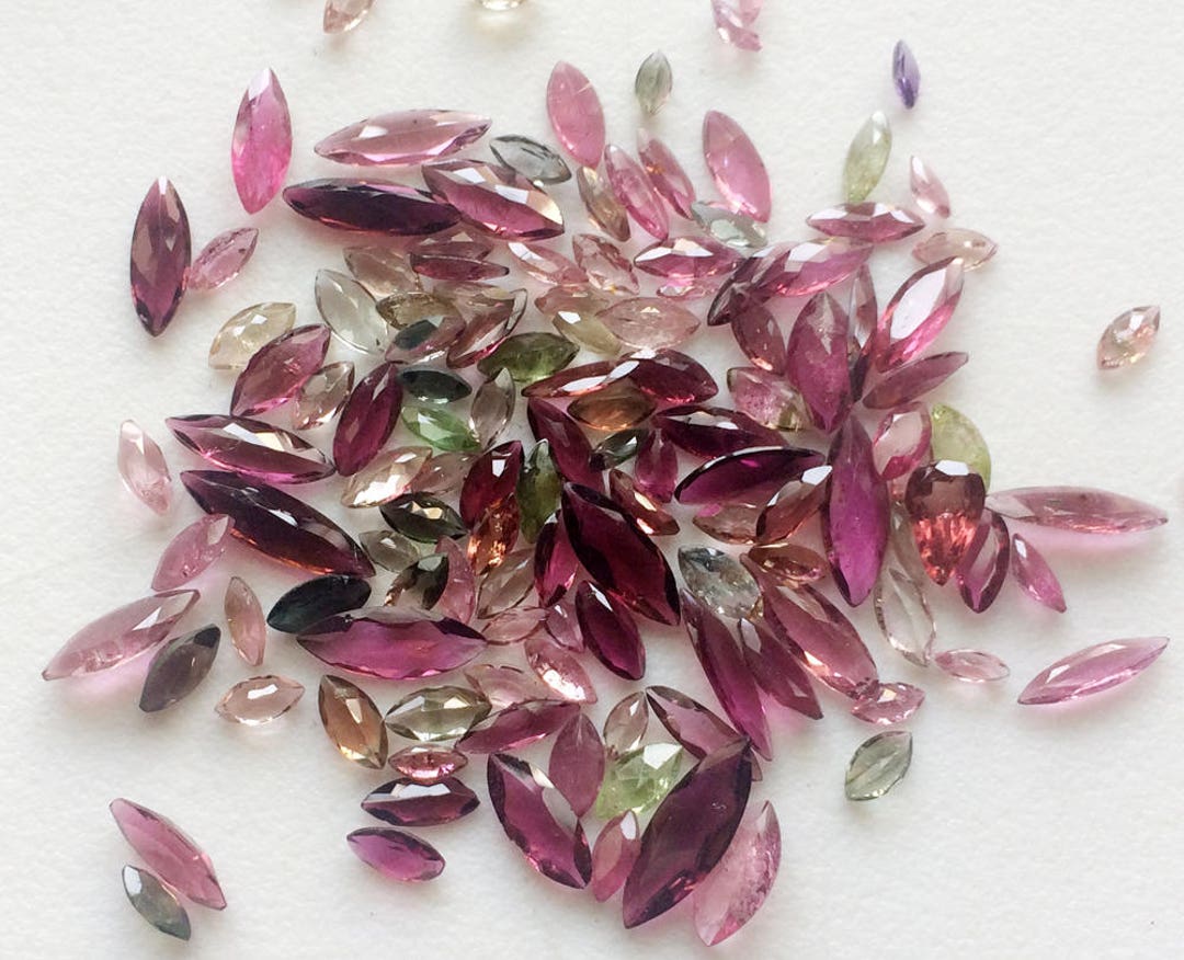 5-7mm Tourmaline Cut Stones, Multi Tourmaline Marquise Loose Gemstones ...