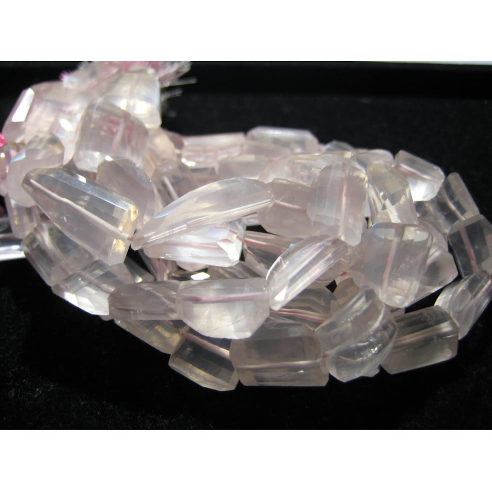 15mm Rose Quartz Step Cut Nuggets Rose Quartz Faceted | Etsy