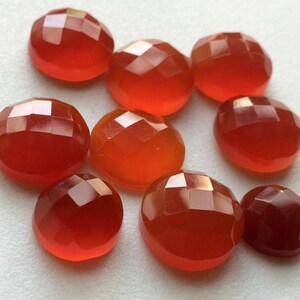 7-14mm Carnelian Orange Chalcedony Rose Cut Cabochon, 5 Pcs Orange ...