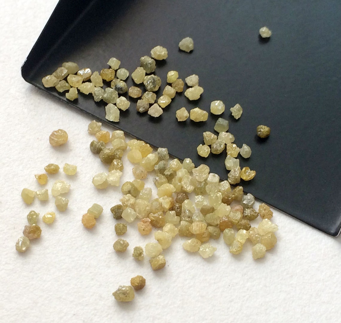 2-3mm Yellow Rough Diamond, Yellow Raw Diamond, Uncut Diamond, Loose ...