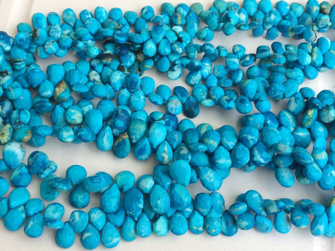 6x8mm 11x16mm Chinese Turquoise Faceted Pear Beads | Etsy