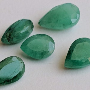7.3x9.5mm-9x12.5mm Emerald Pear Shape Cut Stones, Natural Emerald ...