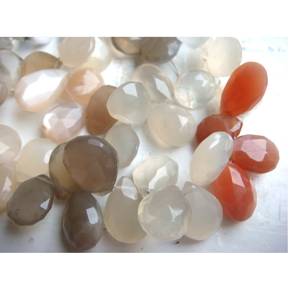 8x12mm Multi Moonstone Faceted Pear Beads Multi Moonstone | Etsy