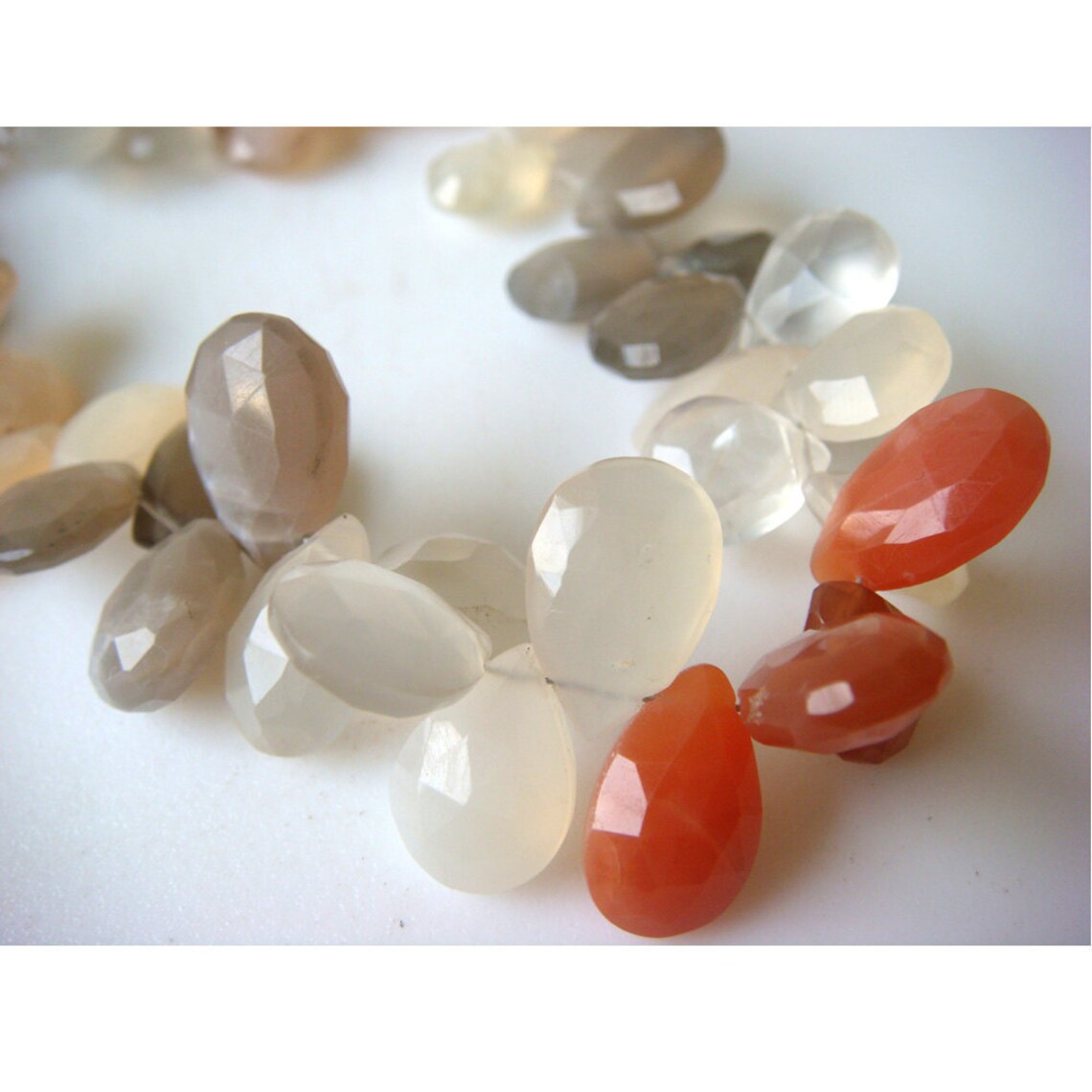 8x12mm Multi Moonstone Faceted Pear Beads, Multi Moonstone Faceted ...