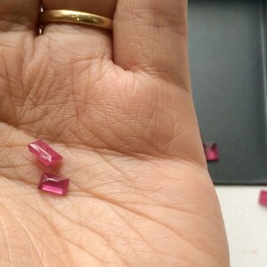 4-7mm Ruby Glass Filled Baguette, Rectangle Cut Ruby Gems, Loose Ruby ...