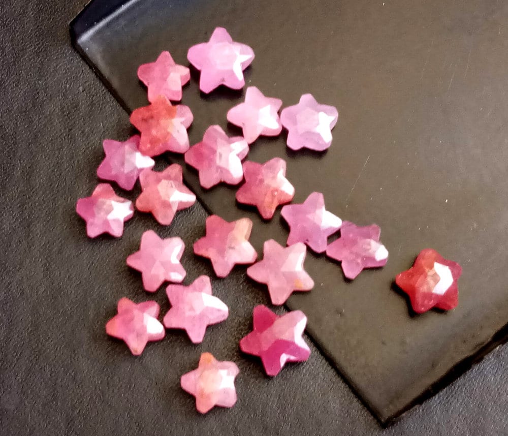 6-8mm Pink Sapphire Faceted Star Shape Stone Natural Pink | Etsy