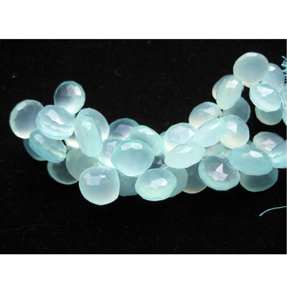 10mm Aqua Chalcedony Faceted Hearts Blue Chalcedony - Etsy