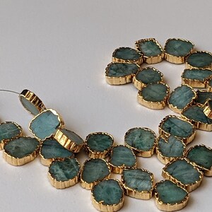 12-13mm Emerald Slice Beads, Electroplated Light Emerald Beads, Emerald ...