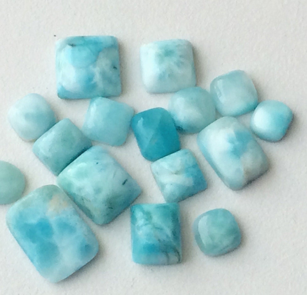 8-15mm Larimar Square & Rectangle Flat Back Cabochons | Etsy
