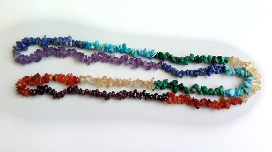 5-7mm Seven Chakra Chips, Natural Healing Seven Multi Chakra Bead, Body ...