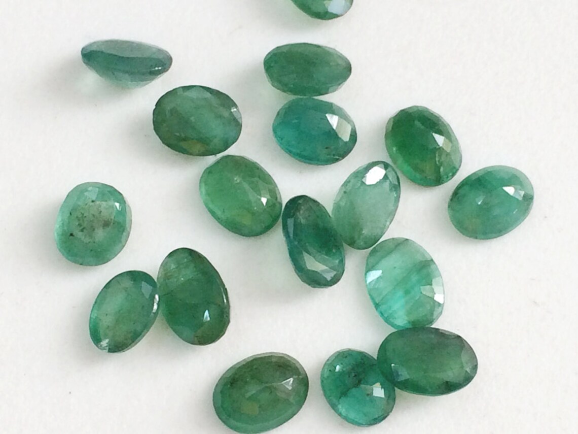 7x9mm Emerald Stone, Natural Loose Emerald Faceted Oval Cut Gemstone, 1 ...