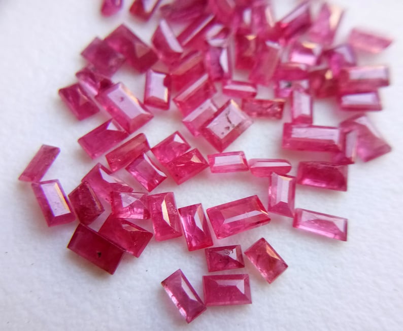 2x3mm 2.5x4mm Ruby Baguette Cut Stone Natural Ruby - Etsy