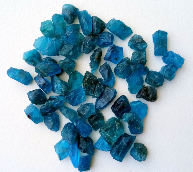 3-5mm Neon Apatite Raw Stones Natural Loose Neon Apatite | Etsy