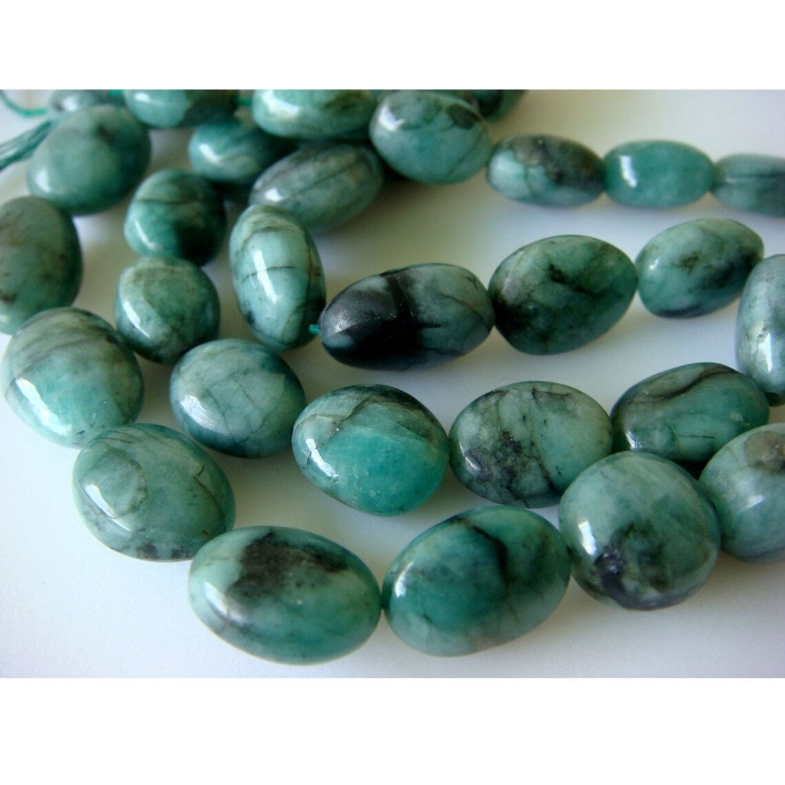 10-12mm Emerald Plain Oval Nuggets, Emerald Tumbles, Emerald Nuggets ...