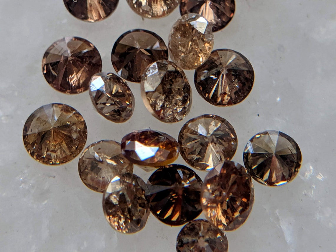 2.5-3mm Cognac Diamond Solitaire Diamond Polished Diamond | Etsy