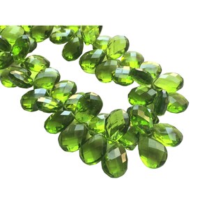 10x14mm Peridot Mystic Quartz, Huge Hydro Peridot Color, Faceted Pear ...