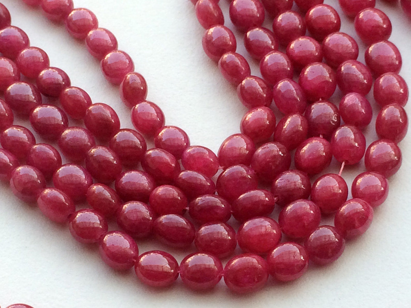 7-10mm Ruby Plain Tumble Beads Ruby For Jewelry Ruby Plain | Etsy