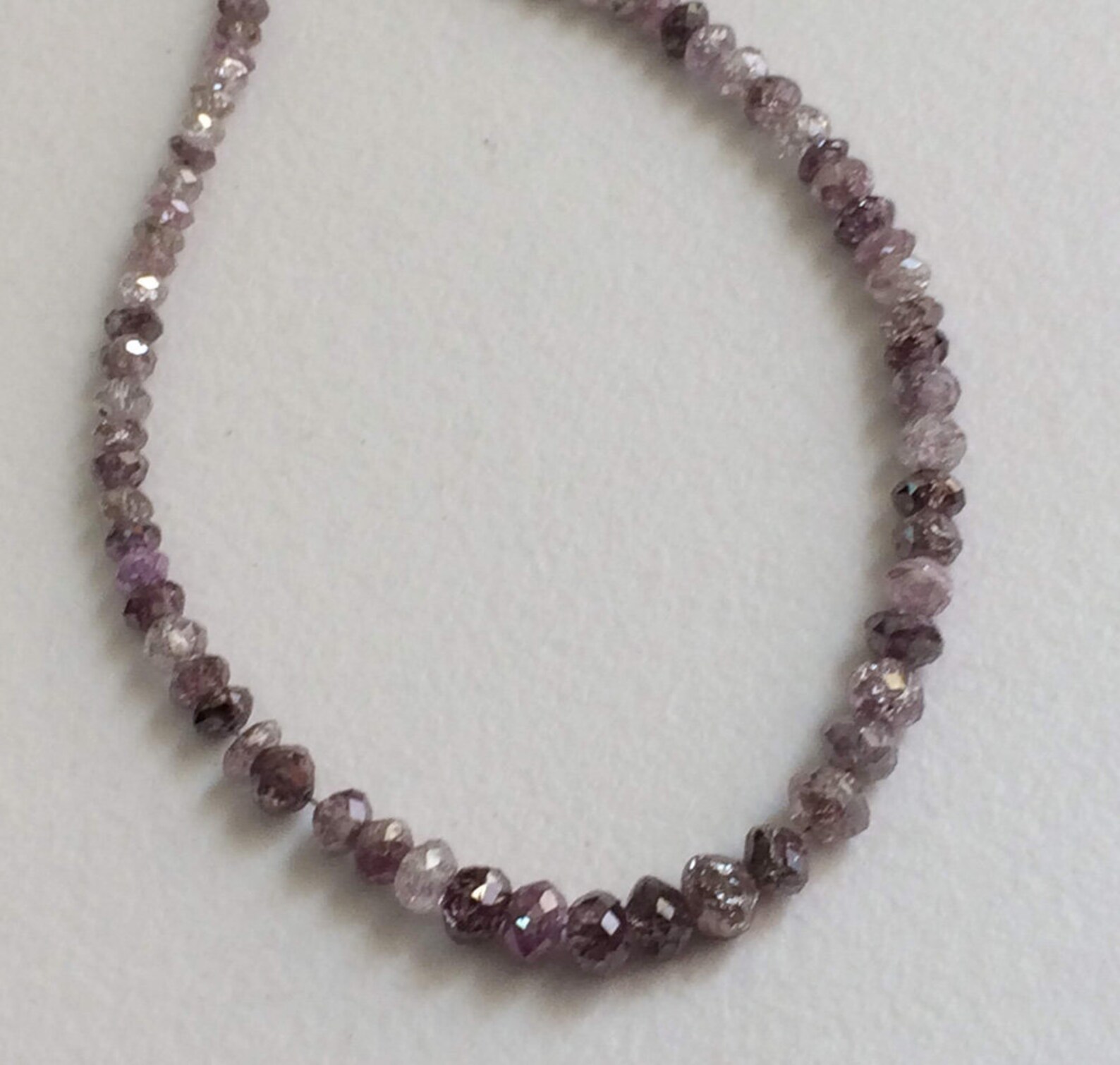 1.5-3mm Pink Sparkling Faceted Diamond Rondelle Beads Natural - Etsy