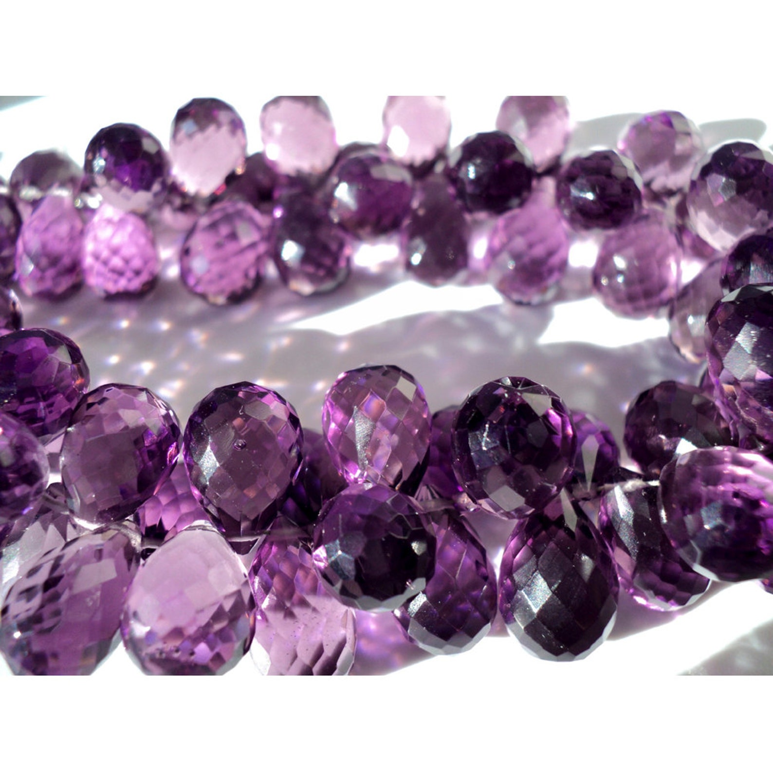 8x12mm Amethyst Colored Micro Faceted Tear Drop Purple Grape - Etsy