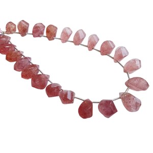 12mm Strawberry Quartz Beads, Natural Strawberry Quartz Faceted Twisted ...
