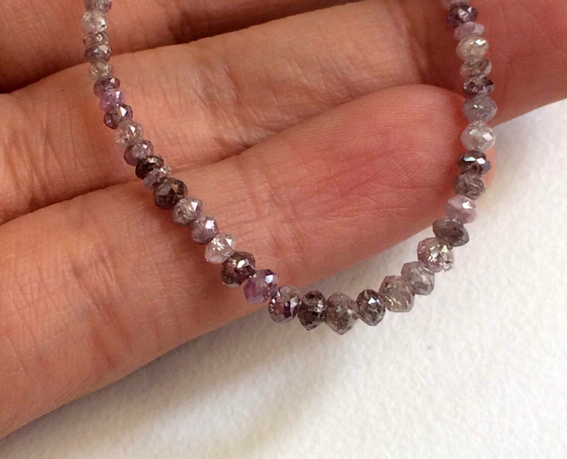 1.5-3mm Pink Sparkling Faceted Diamond Rondelle Beads Natural - Etsy
