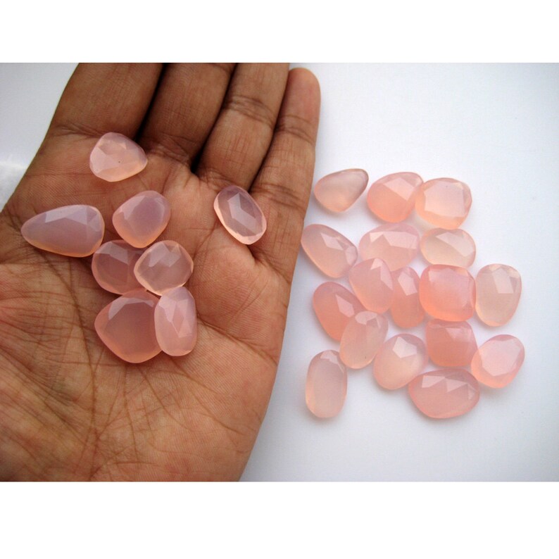 14-17mm Rose Quartz Chalcedony Rose Cut Cabochon Light Pink - Etsy