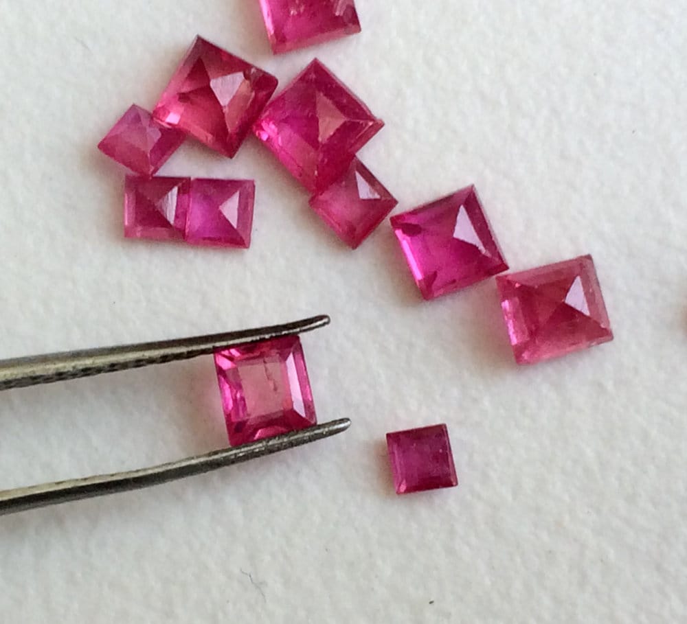 2-3.5mm Ruby Mozambique Princess Cut Stone Natural Ruby | Etsy