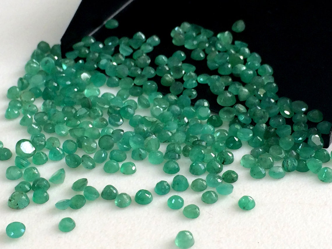 3-4mm Emerald Faceted Round Stones Natural Loose Emerald - Etsy