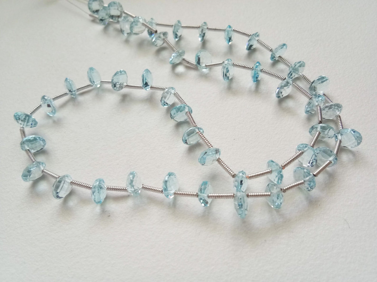 6mm Blue Topaz Beads Natural Blue Topaz Faceted Coin Beads | Etsy